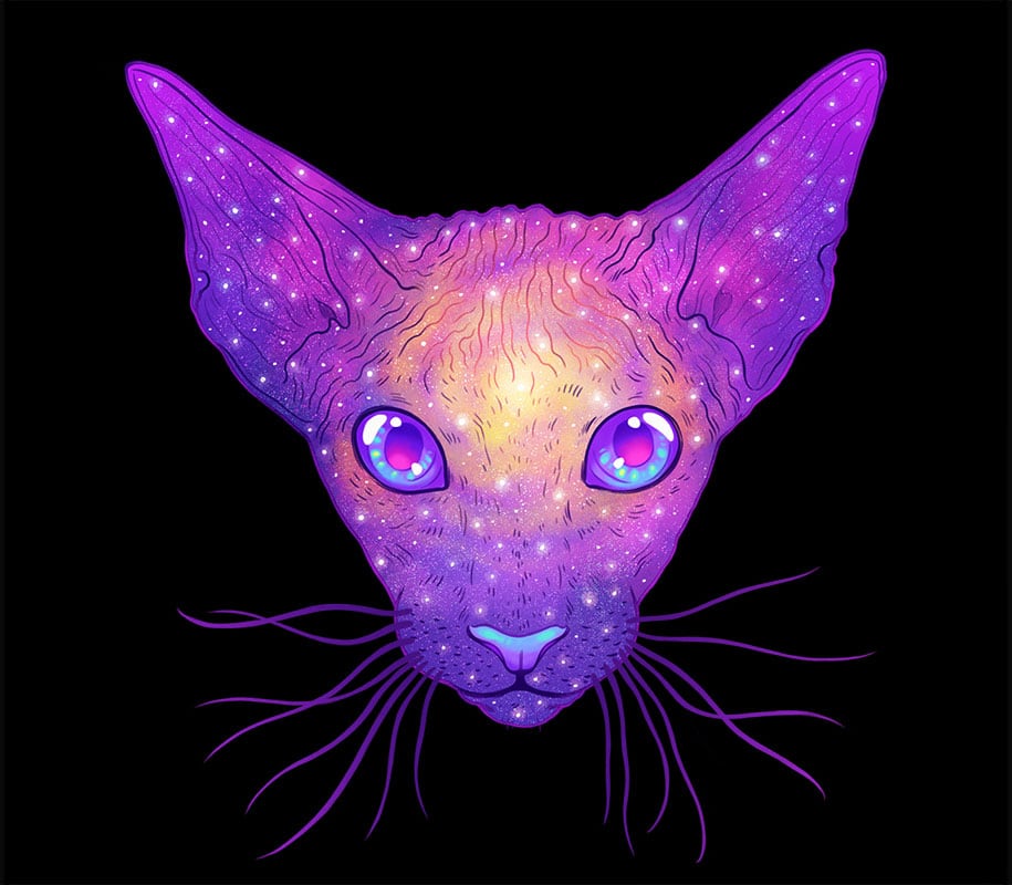 Galactic Cats: Jen Bartel's Psychedelic Drawings Unite Cats And Space ...