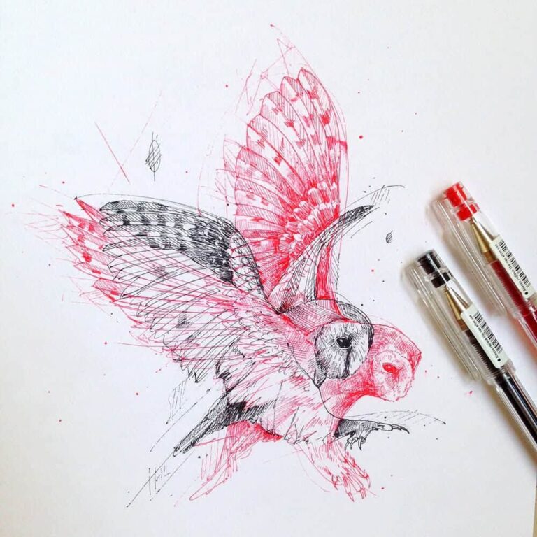 Pen & Ink Illustrations Of Trees Blending Into Animals By Alfred Basha ...