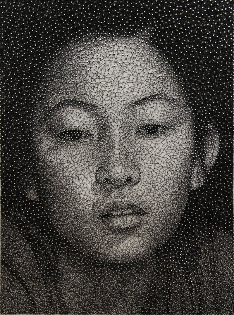 Portraits Made From A Single Thread Wrapped Around Thousands Of Nails ...