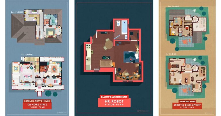 These Illustrations Show The Full Floor Plans Of Homes In Favorite TV ...