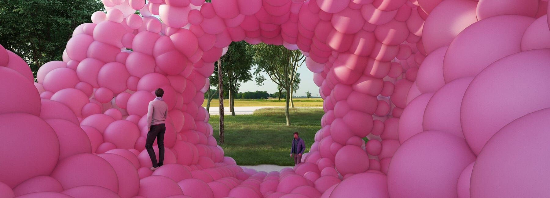 French Artist Created A Pyramid Shed Made From Pink Balloons | FREEYORK
