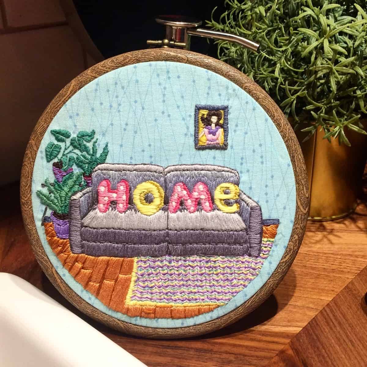 A Russian Artist Designs Colorful Embroidery Of Home Interiors | FREEYORK