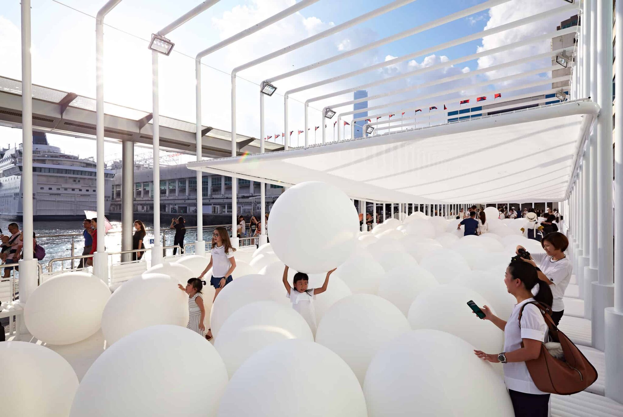 A Giant Bouncy Ball Installation In Hong Kong By Snarkitecture | FREEYORK