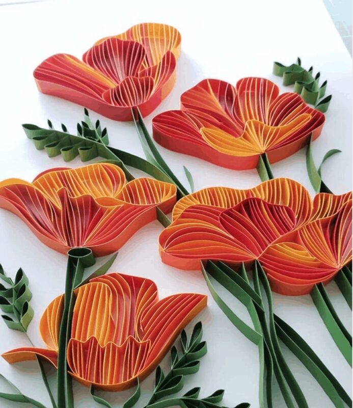 Twirling Flowers From Strips Of Paper | FREEYORK