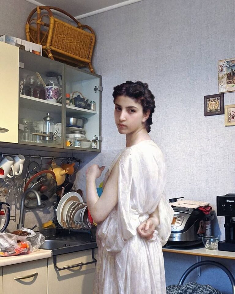An Artist Places Characters From Classical Paintings In Modern Daily ...